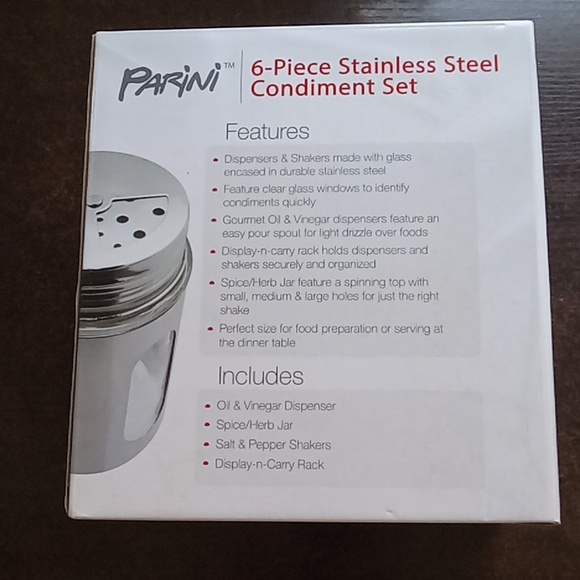 Kitchen | Parini 6 Pc Condiment Set Stainless Steel Brand New | Poshmark